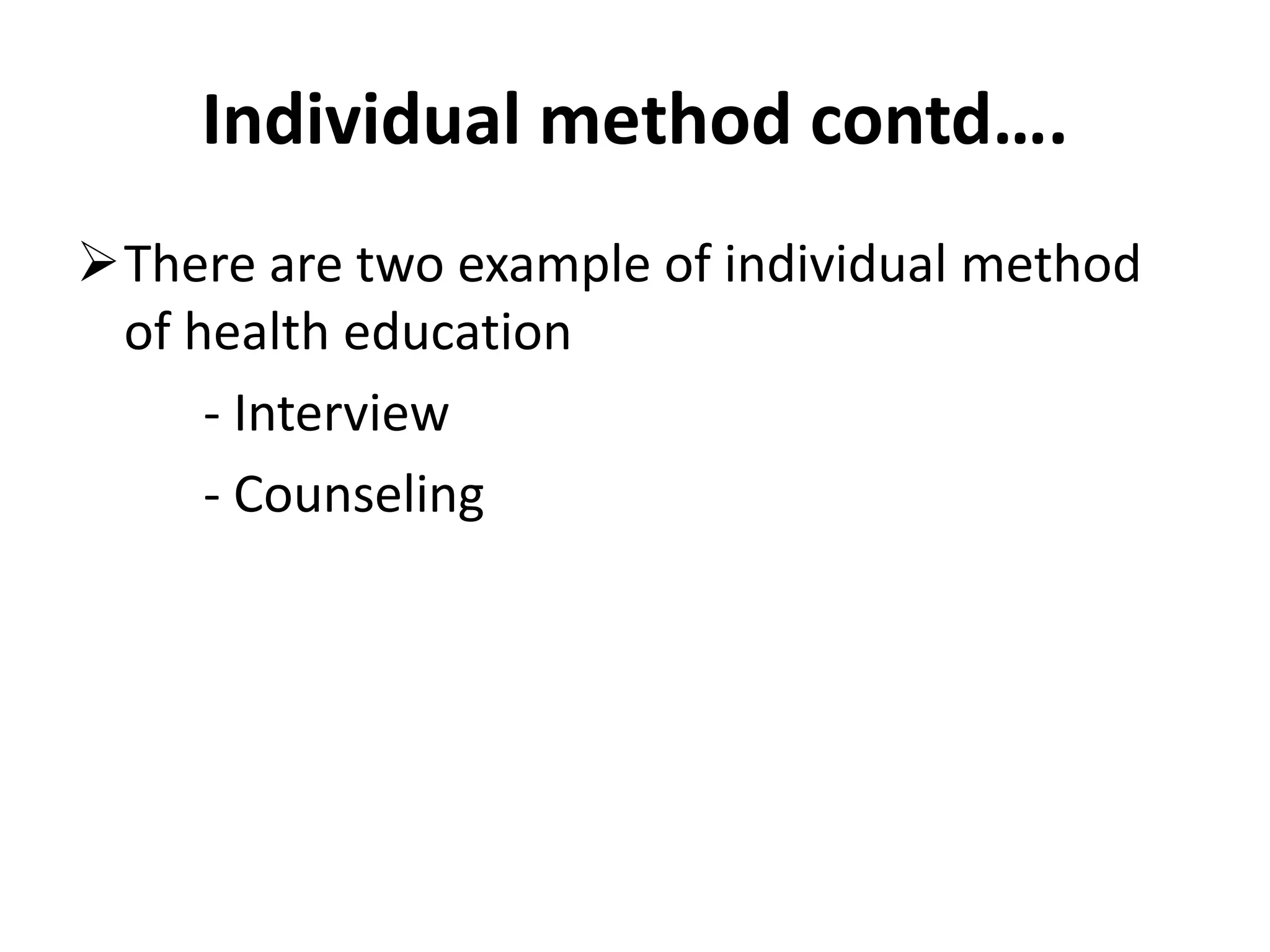 Methods of Health Education | PPTX
