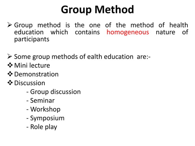 Methods of Health Education | PPTX