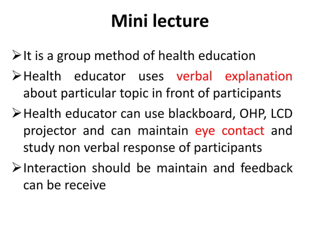 Methods of Health Education | PPTX