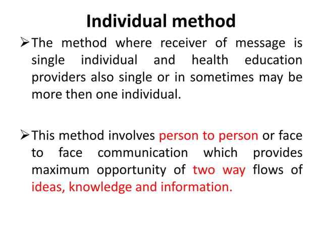 Methods of Health Education | PPTX