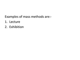 Methods of Health Education | PPTX