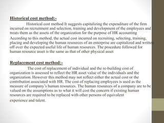 Methods of human resources accounting | PPTX