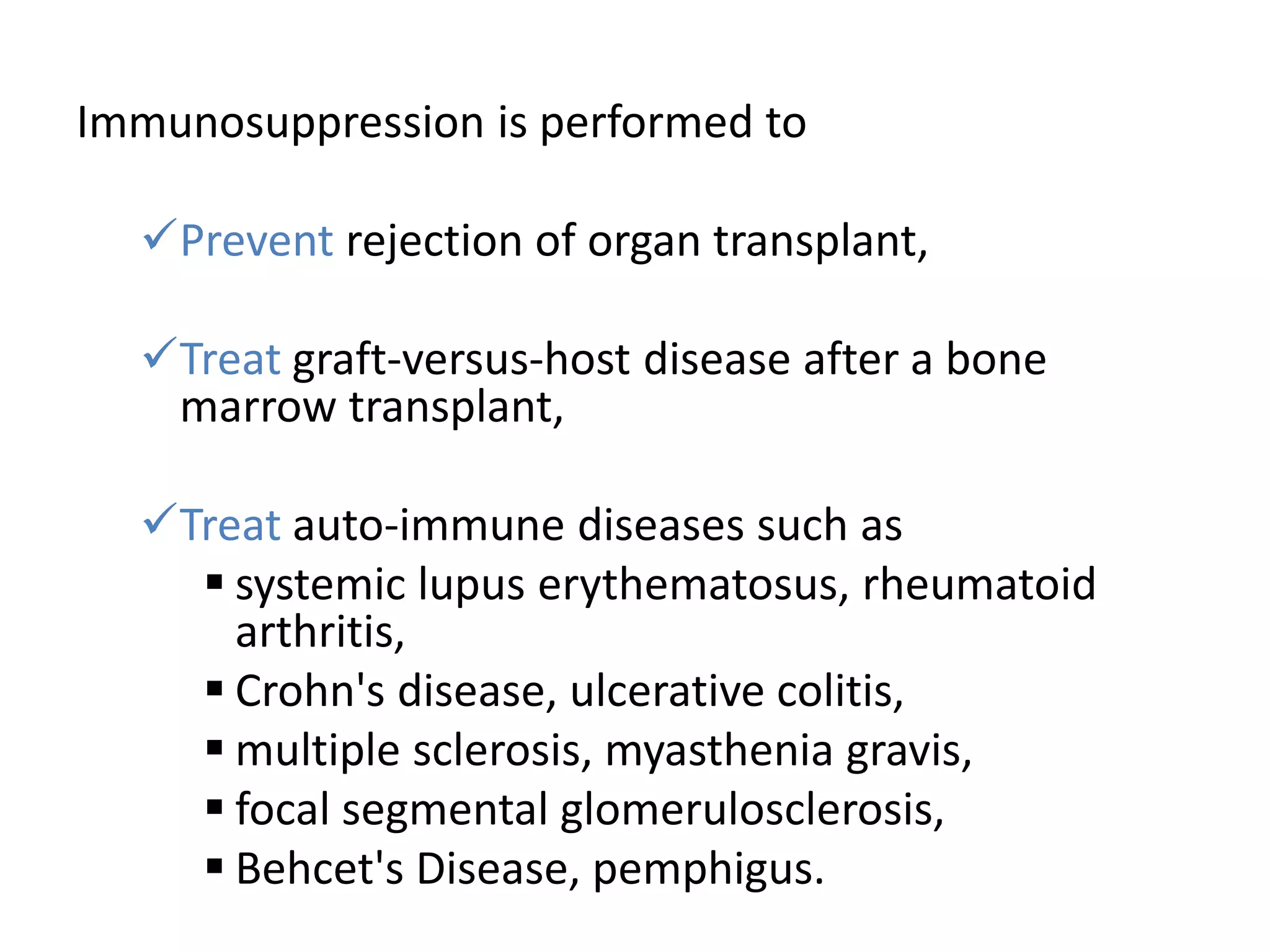 Methods of immunosuppression | PPTX