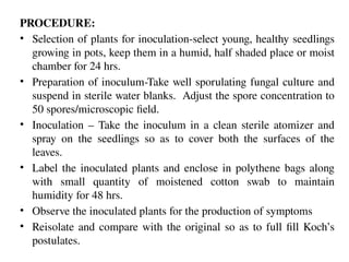 METHODS OF INCOULATION AND PROVING KOCH’S POSTULATES.pptx