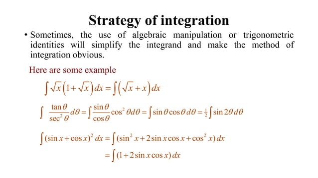 Methods of integration | PPTX