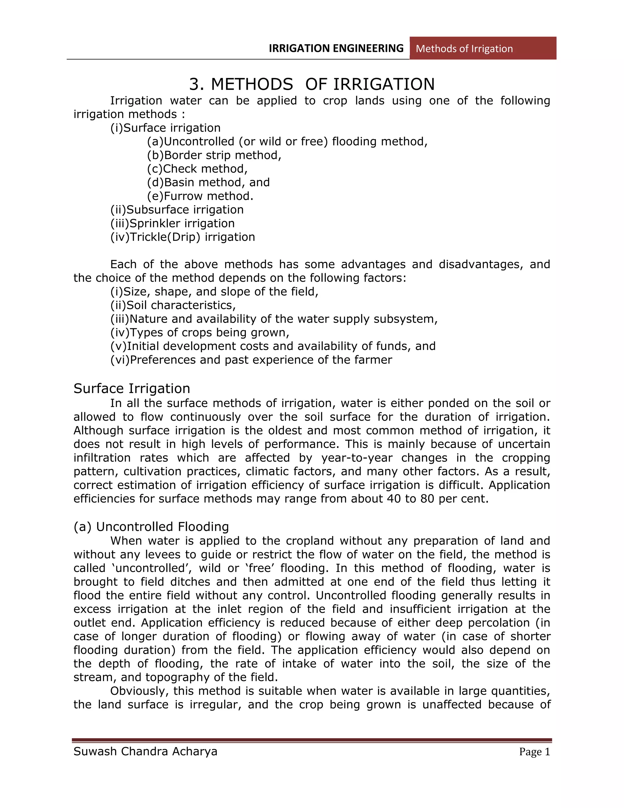 Methods of irrigation | DOCX