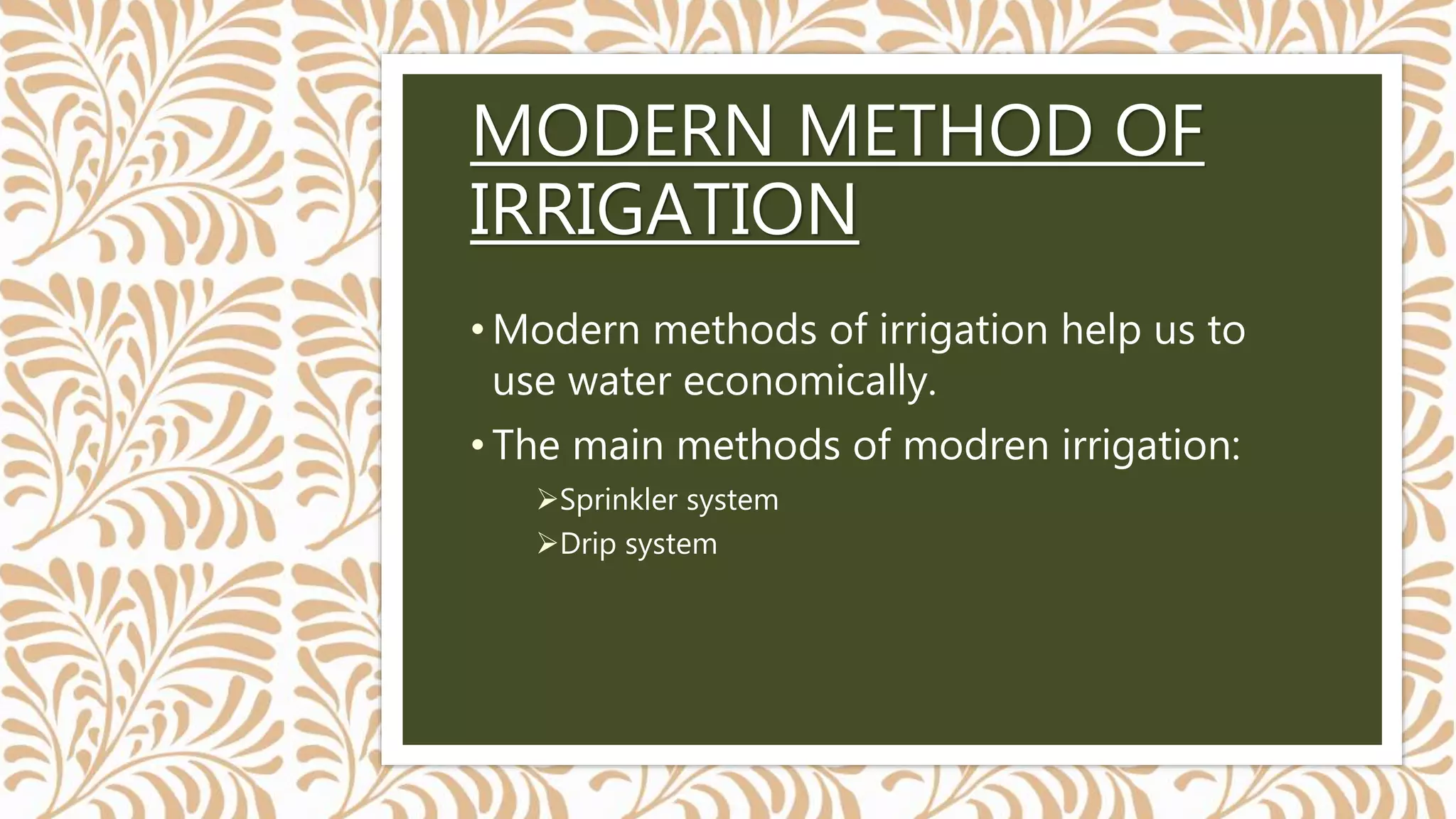Methods of irrigation | PPTX