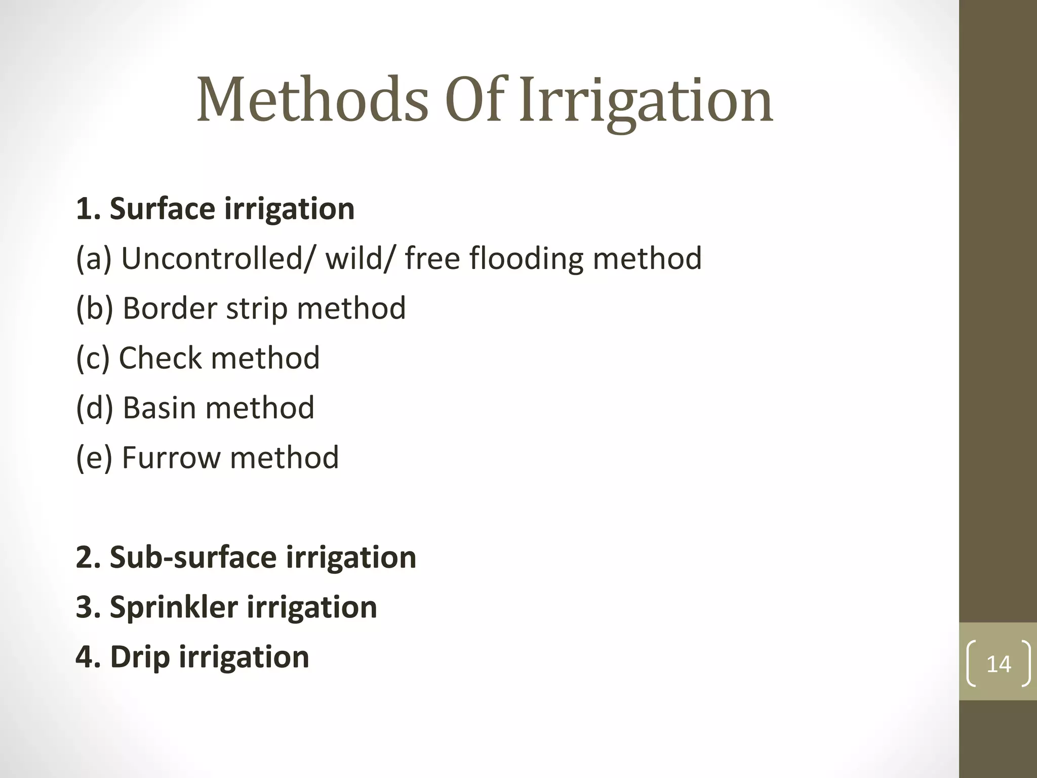 Methods of irrigation | PPTX