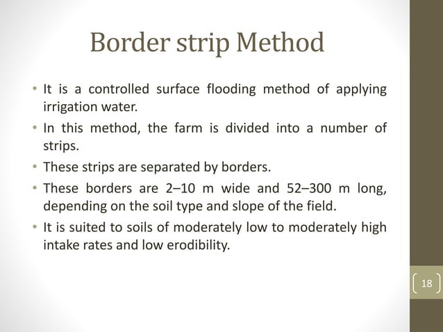 Methods of irrigation | PPTX | Agriculture | Industries