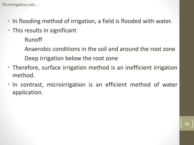 Methods of irrigation | PPTX | Agriculture | Industries