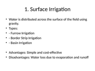 Methods of Irrigation fro agronomic and horticultural crops | PPTX