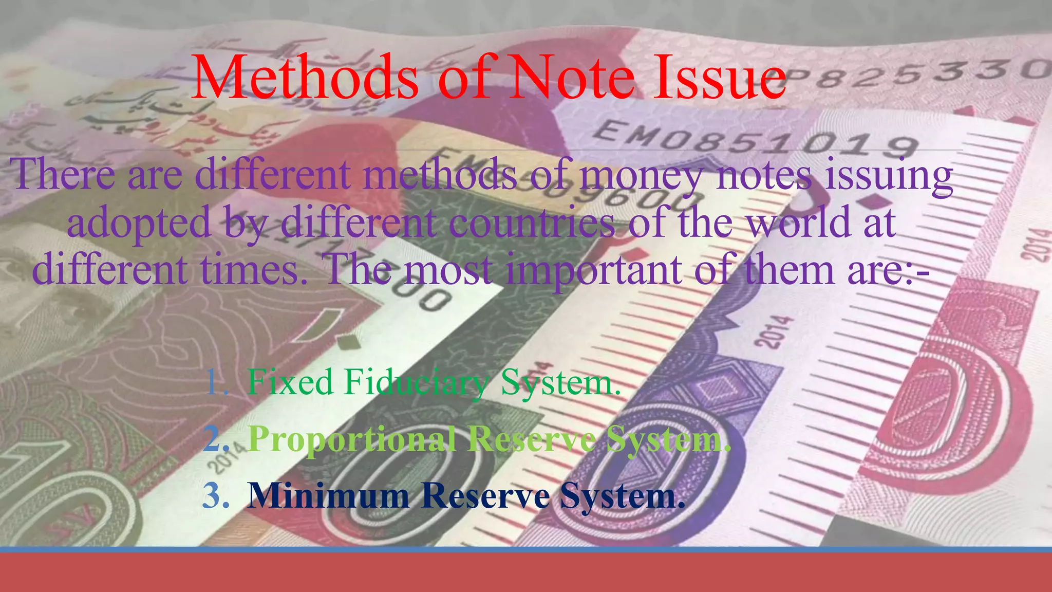 Methods of issuing of notes in Pakistan | PPTX