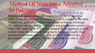 Methods of issuing of notes in Pakistan | PPTX