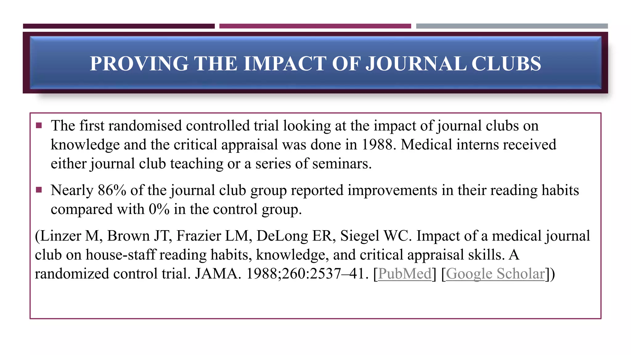 Methods of journal club presentation | PPTX