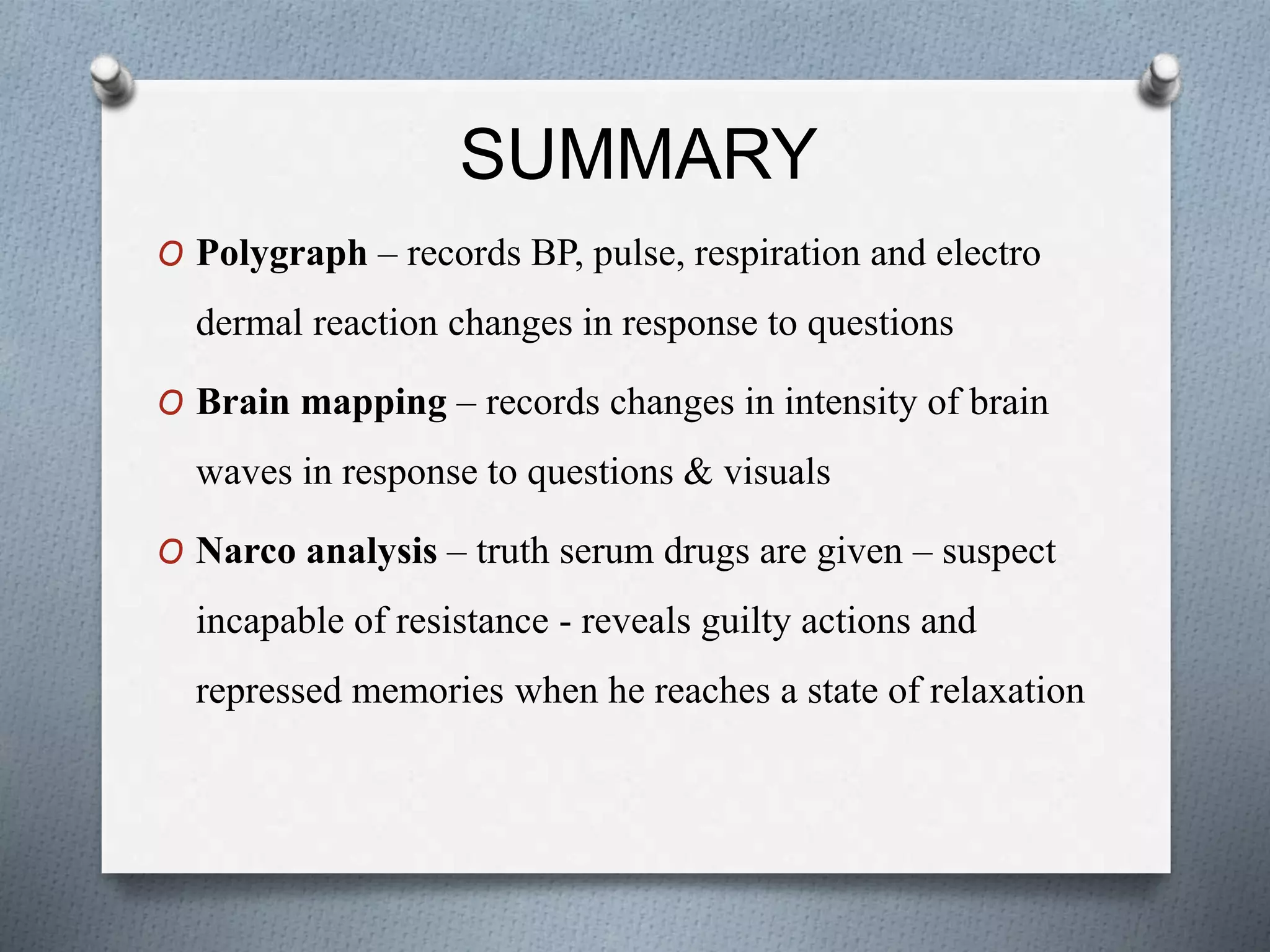 Methods of lie detection | PPTX