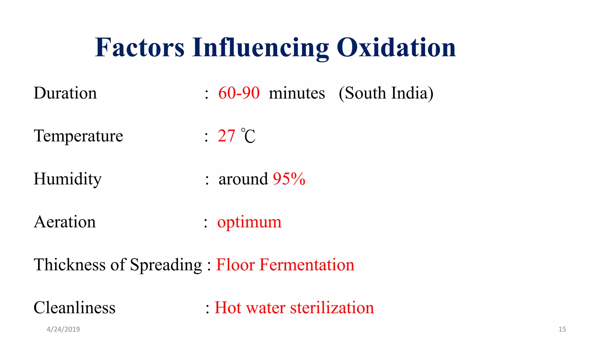 Methods of manufacturing and fermentation of tea | PPTX