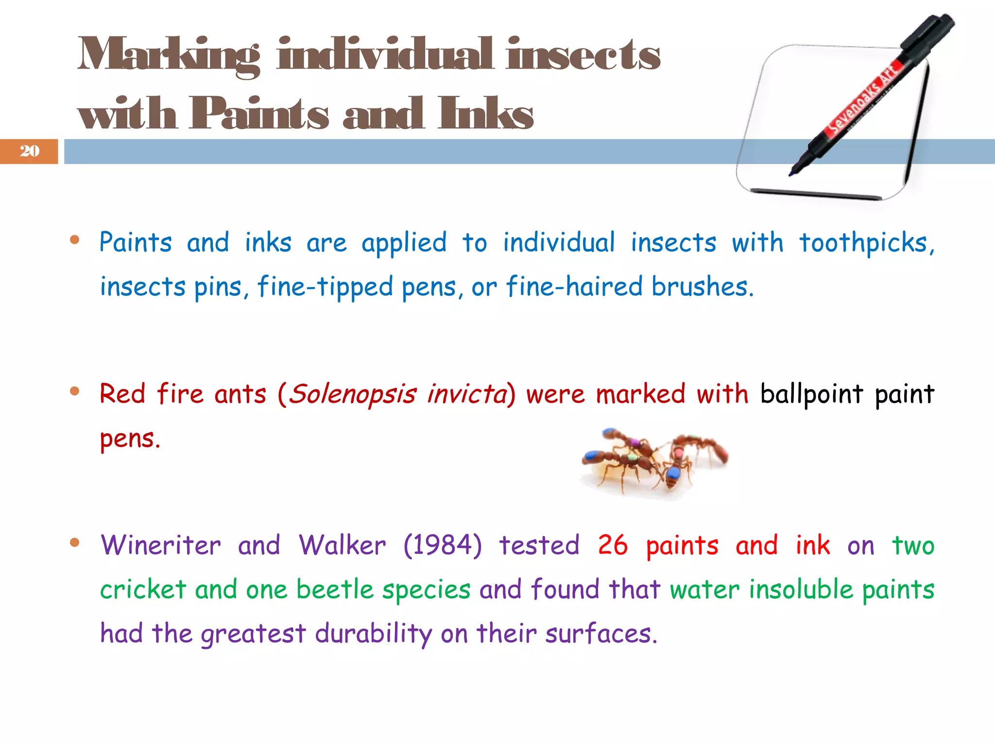 Methods of marking insects | PPT