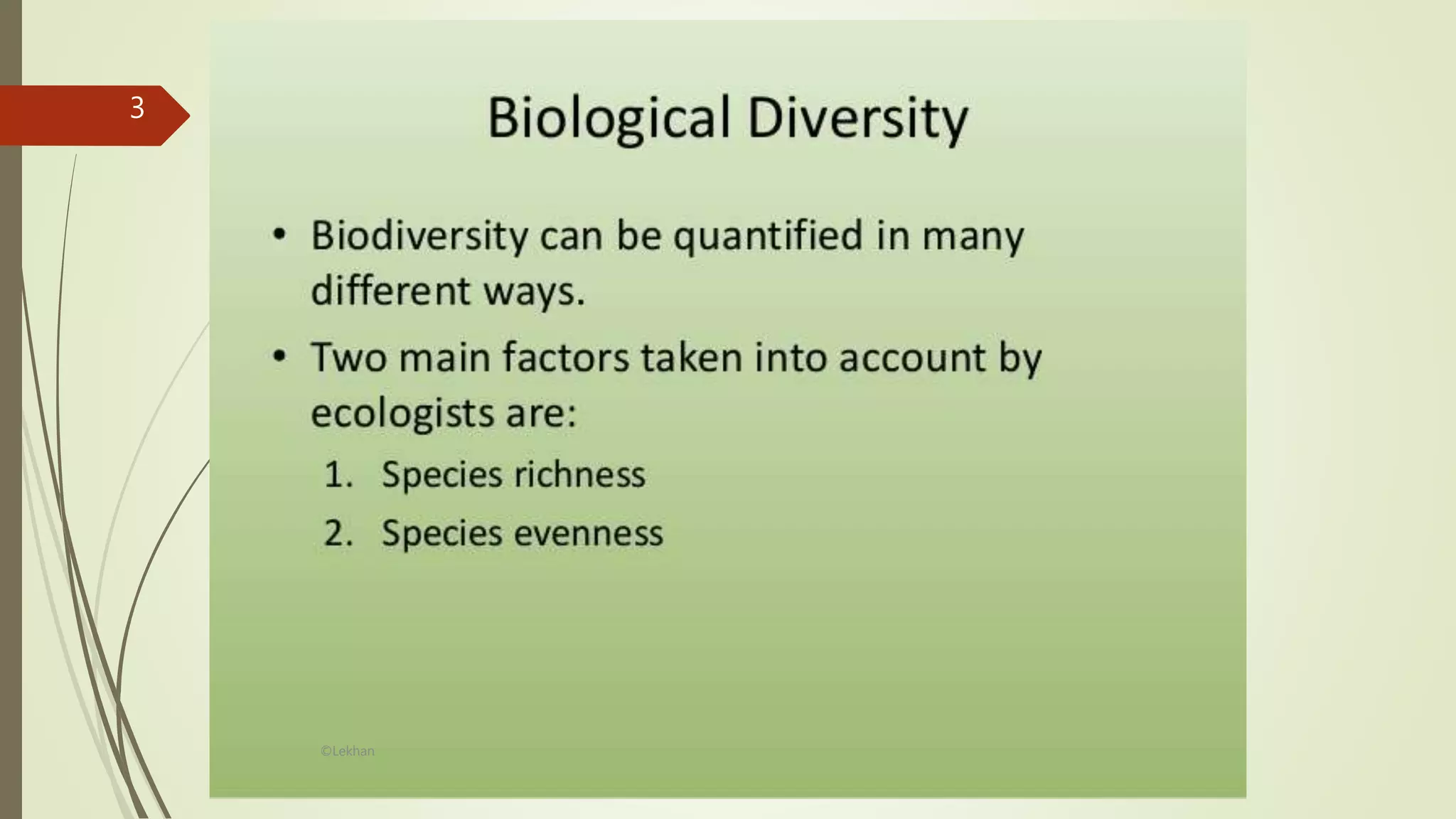Methods of measuring biodiversity Biodiversity index | PPTX