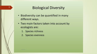 Methods of measuring biodiversity Biodiversity index | PPTX