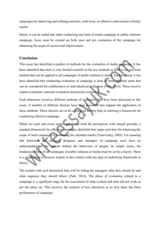 Methods of media campaign evaluation | PDF