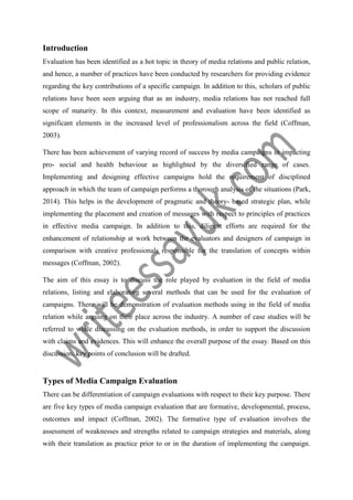 Methods of media campaign evaluation | PDF