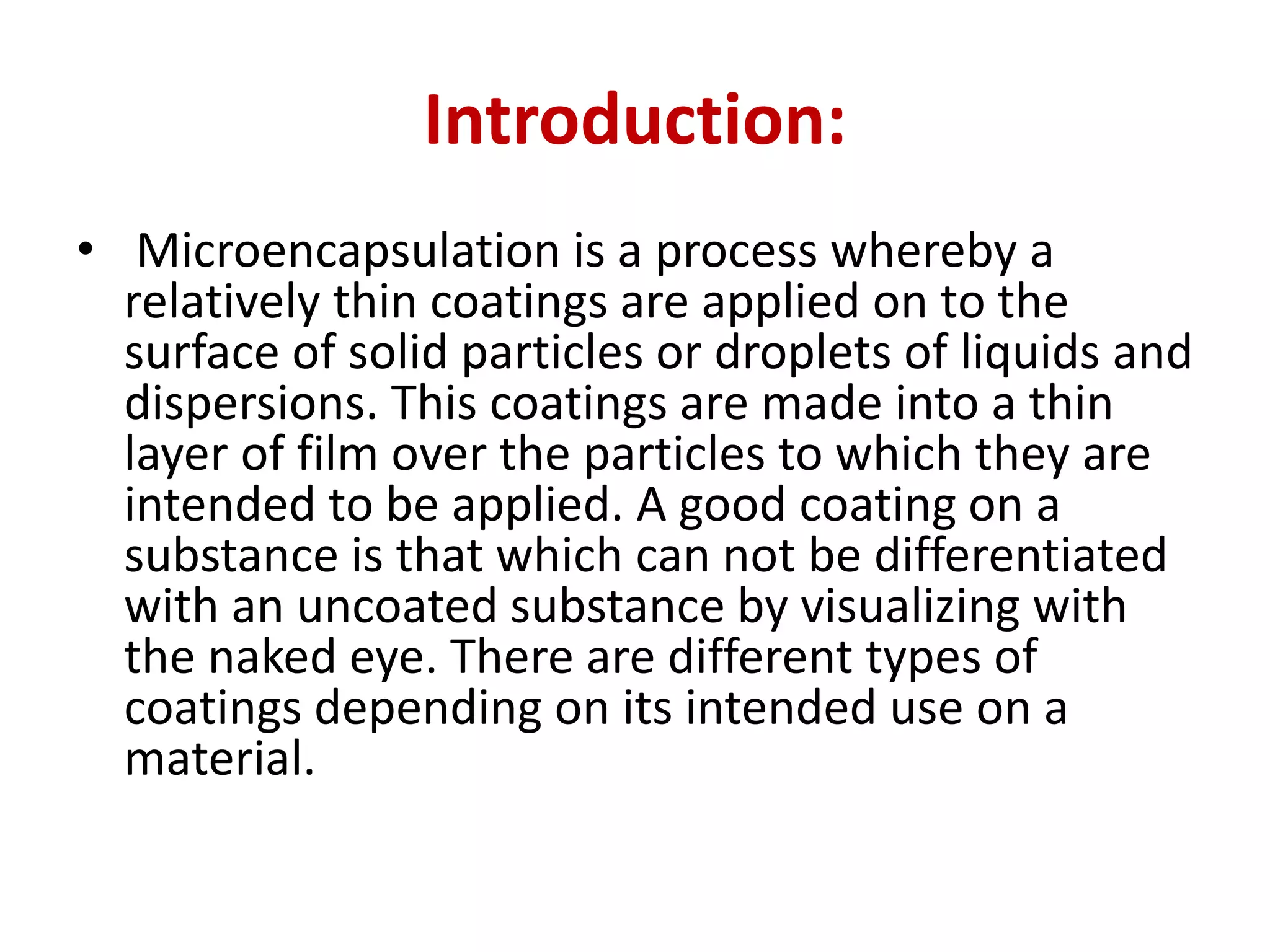 Methods of microencapsulation in Pharmtech. | PPT