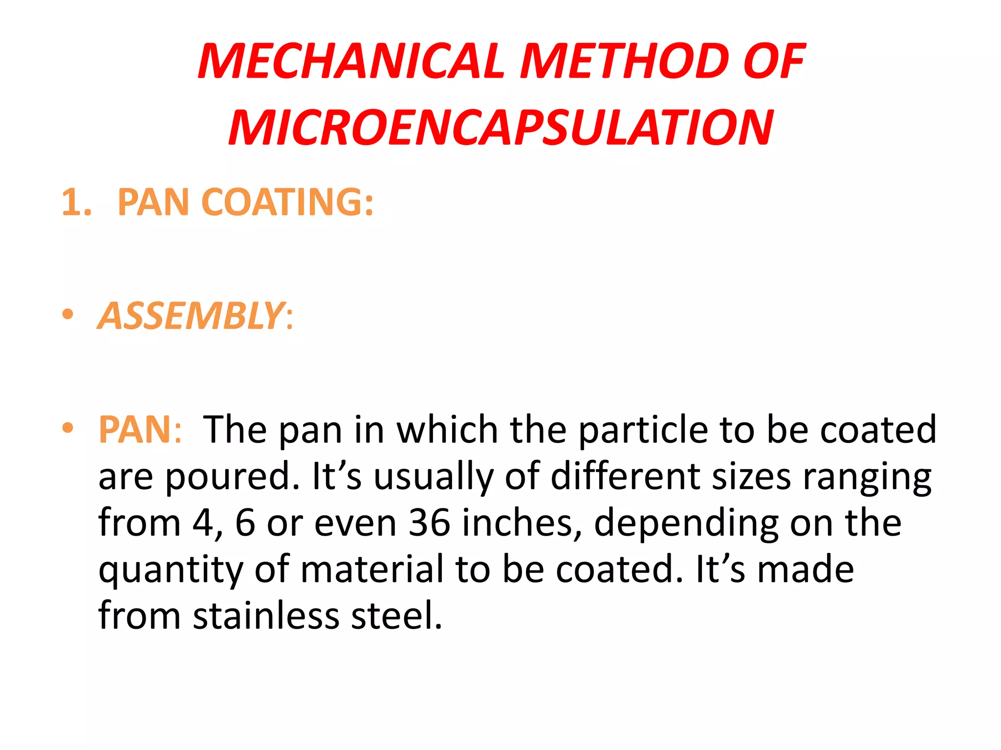 Methods of microencapsulation in Pharmtech. | PPT