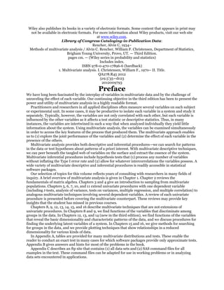 Methods of multivariate analysis | DOCX