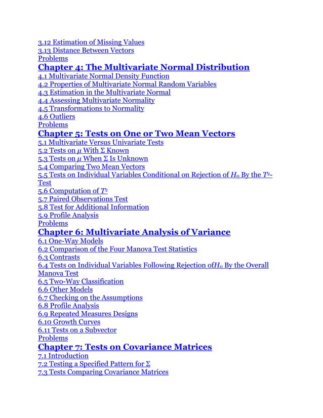Methods of multivariate analysis | DOCX | Physics | Science