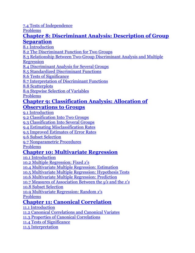 Methods of multivariate analysis | DOCX | Physics | Science