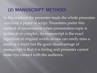 Methods of Oral Presentation: A comprehensive analysis | PPT