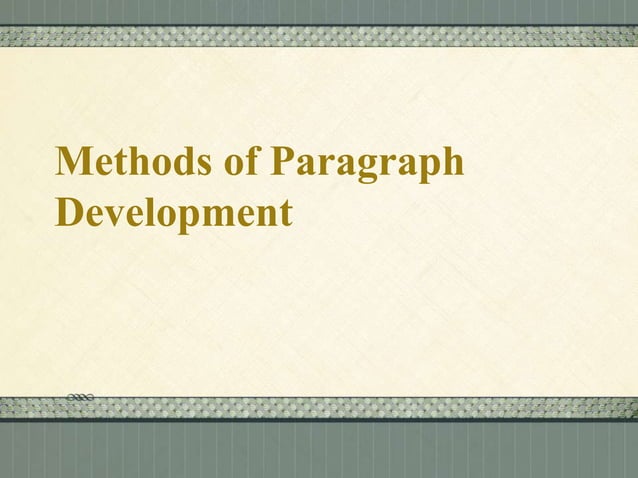 Methods of paragraph development | PPTX | Sports