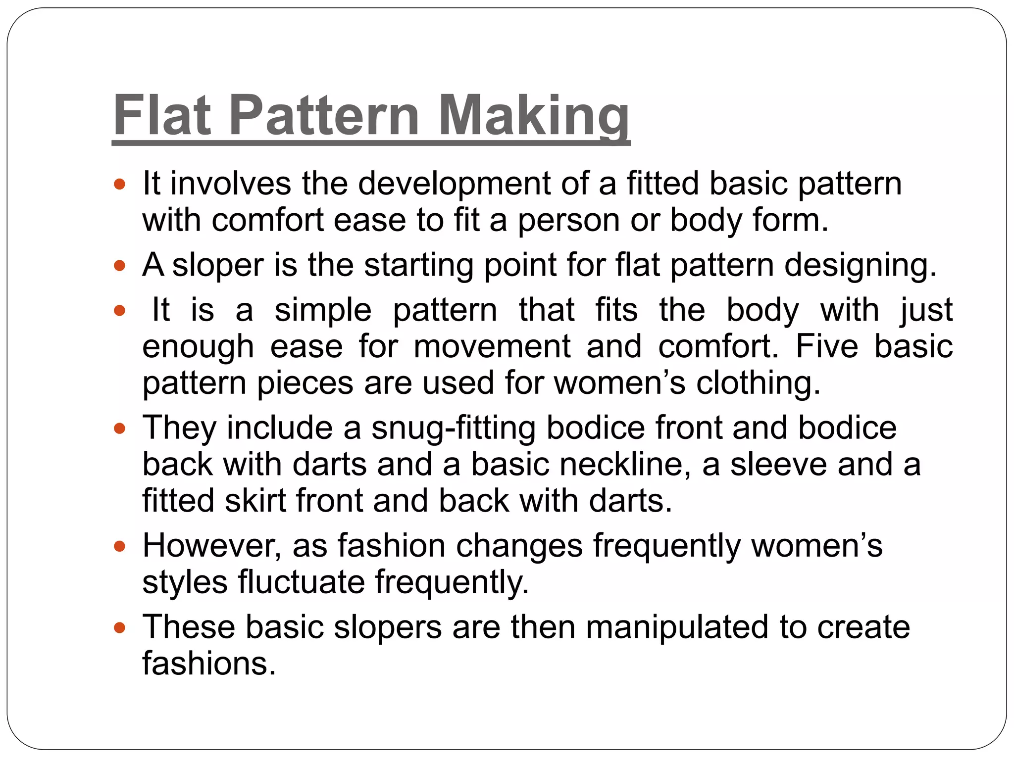 Methods of Pattern Making | PPTX