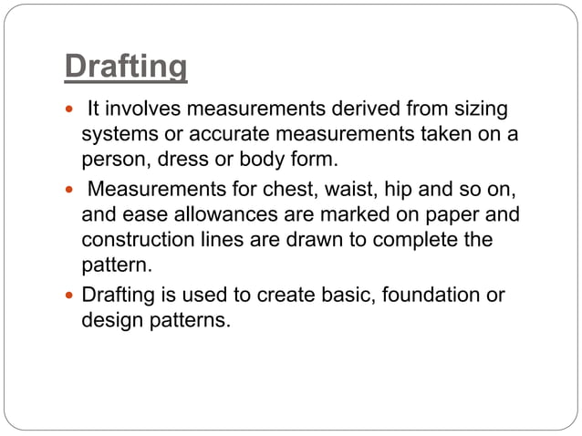 Methods of Pattern Making | PPTX | Needlework | Arts and Crafts