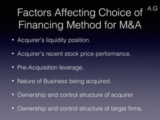 Methods of payment (Mergers and Acquisitions) | PPT