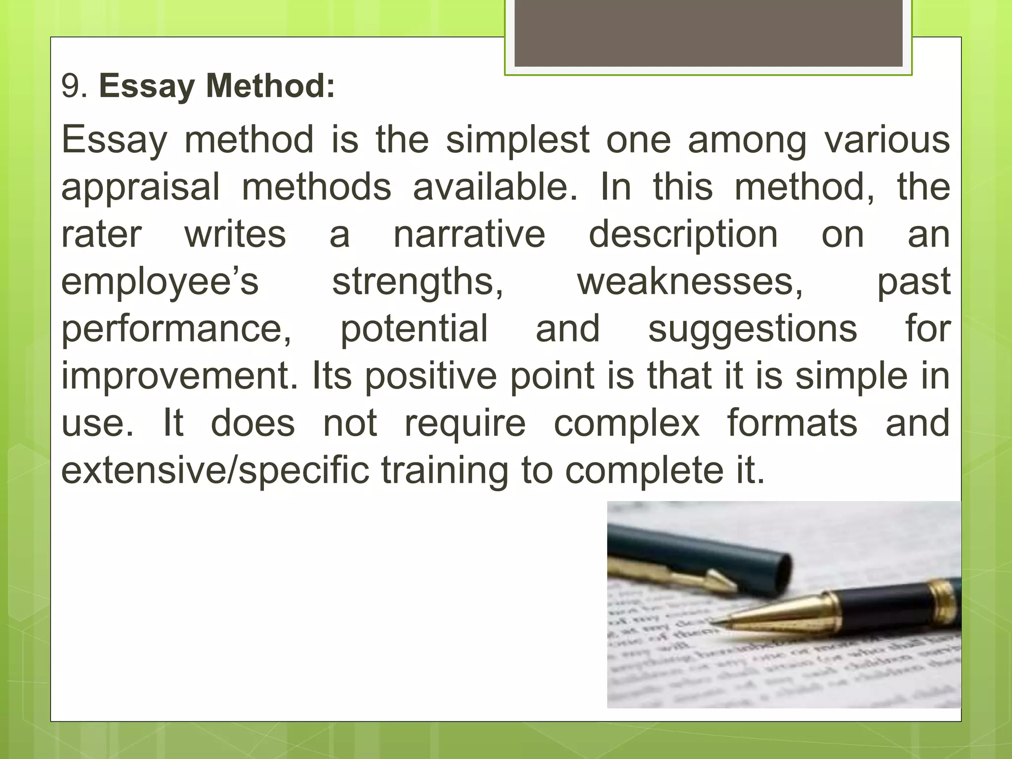 Methods of performance appraisal | PPTX