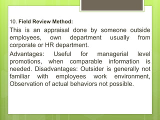 Methods of performance appraisal | PPTX