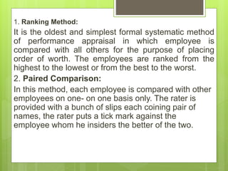 Methods of performance appraisal | PPTX