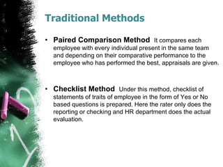 Methods of performance appraisal | PPTX