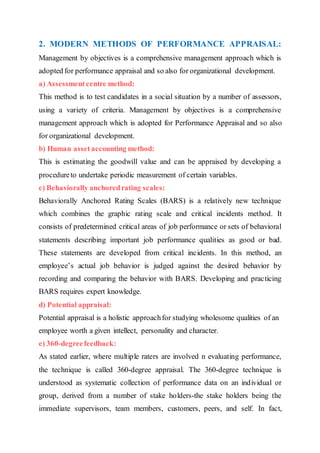 Outline the Methods of Performance Appraisal | DOCX | Human Resources | Business