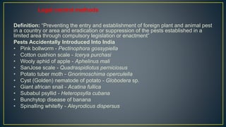 HOST PLANT RESISTANCE AND LEGAL METHODS OF PEST CONTROL | PPTX