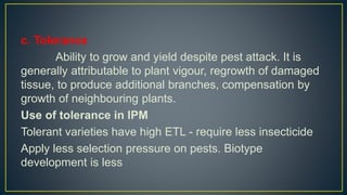 HOST PLANT RESISTANCE AND LEGAL METHODS OF PEST CONTROL | PPTX
