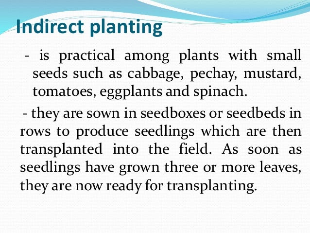 Methods Of Planting