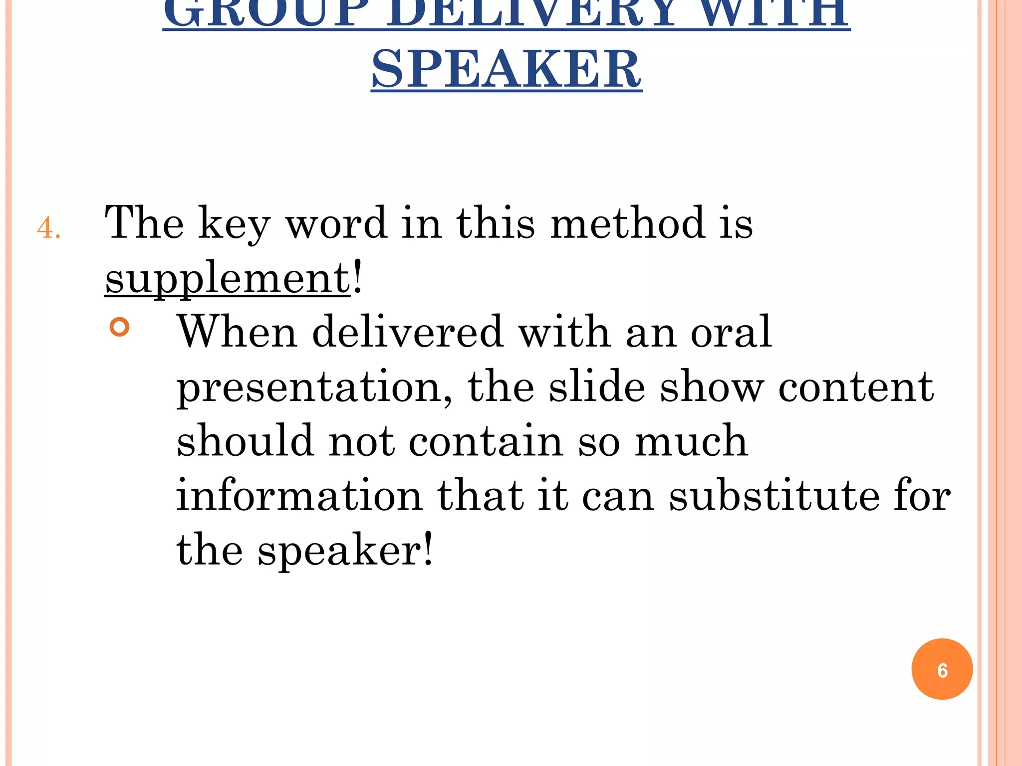 Methods of presentation delivery | PPT