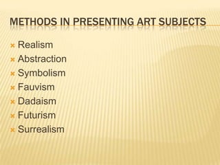 Methods of presenting art | PPTX