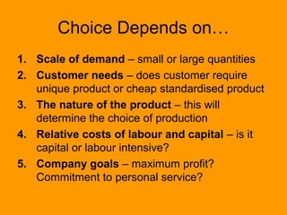 Methods of production introduction | PPT