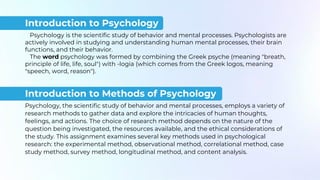 Methods of Psychology, the experimental method, observational method ...