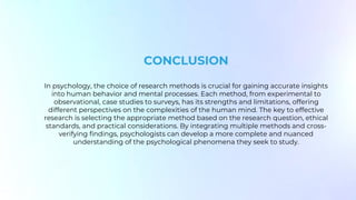 Methods of Psychology, the experimental method, observational method ...