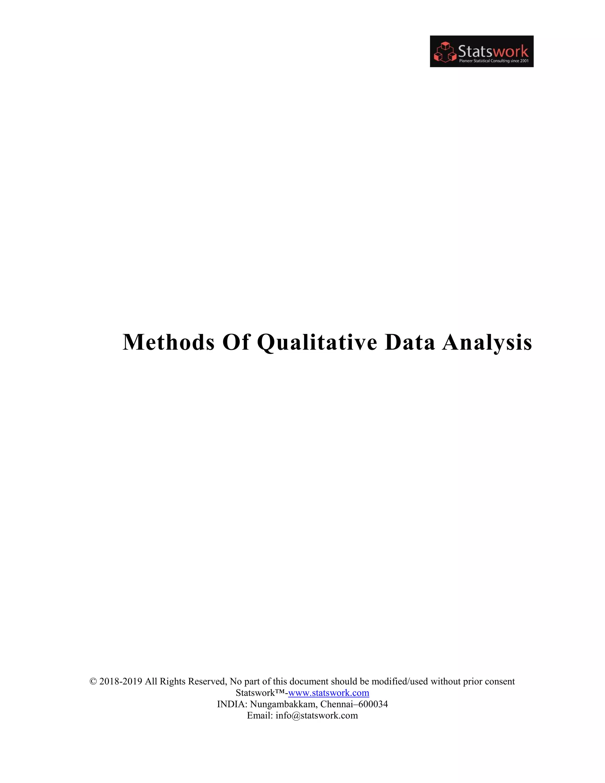 Methods of qualitative data analysis | PDF
