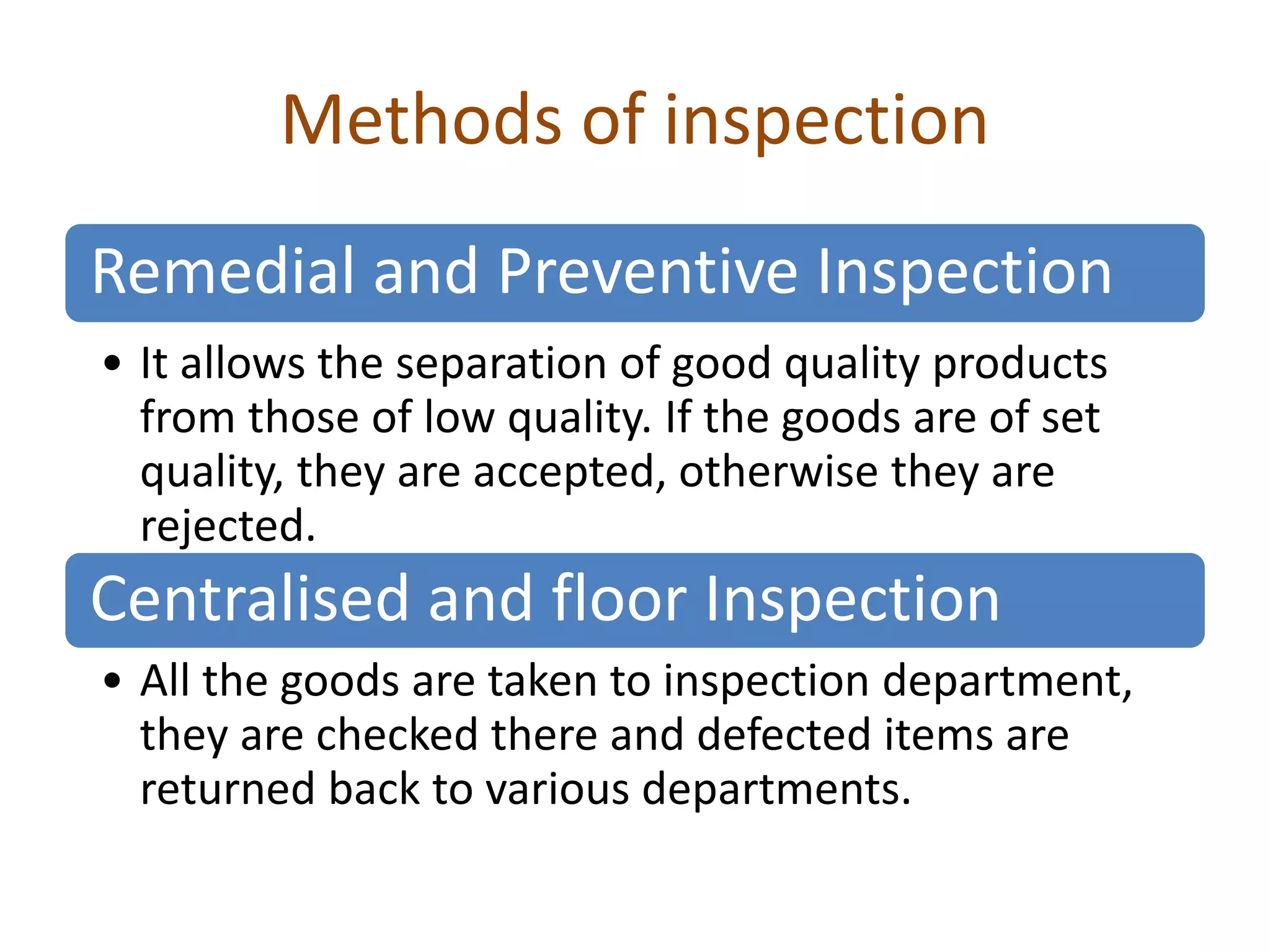 Methods of quality control | PPTX | Manufacturing Industry | Industries